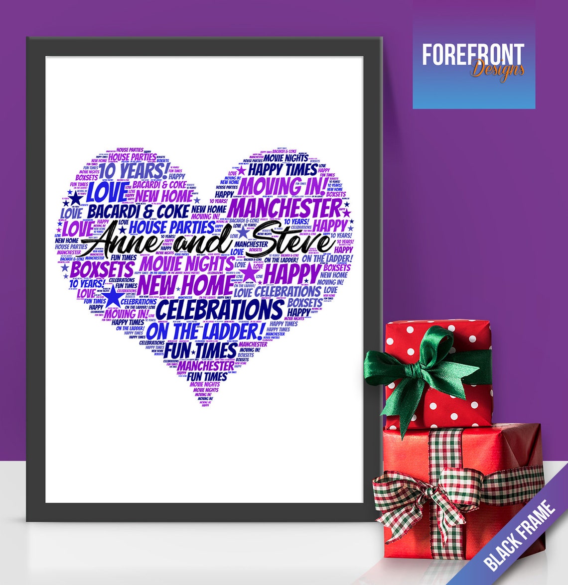 Personalised NEW HOME Wordart Print Gift - New Home/new Family/newborn ...