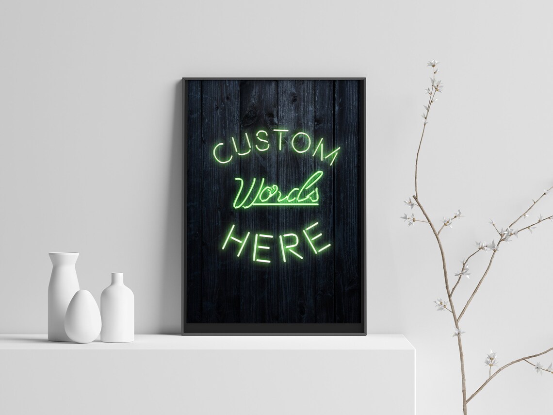 Personalised CUSTOM WORDING Neon Print/custom Quote - Great Anniversary ...