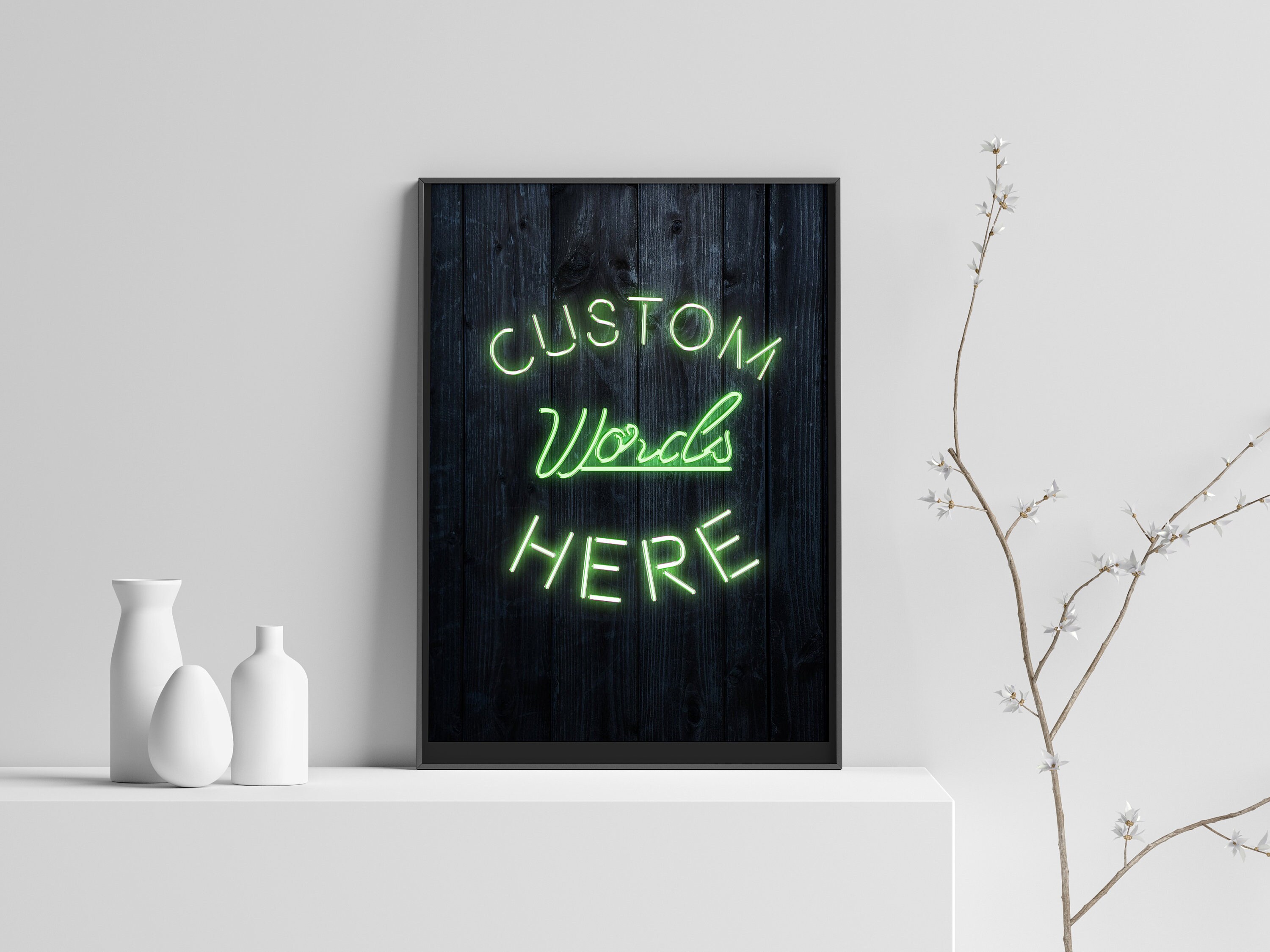Personalised CUSTOM WORDING Neon Print/custom Quote Great | Etsy UK