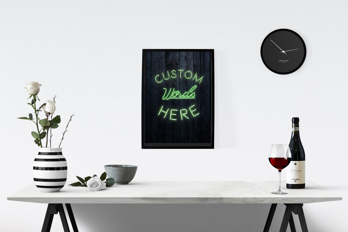 Personalised CUSTOM WORDING Neon Print/custom Quote Great | Etsy UK