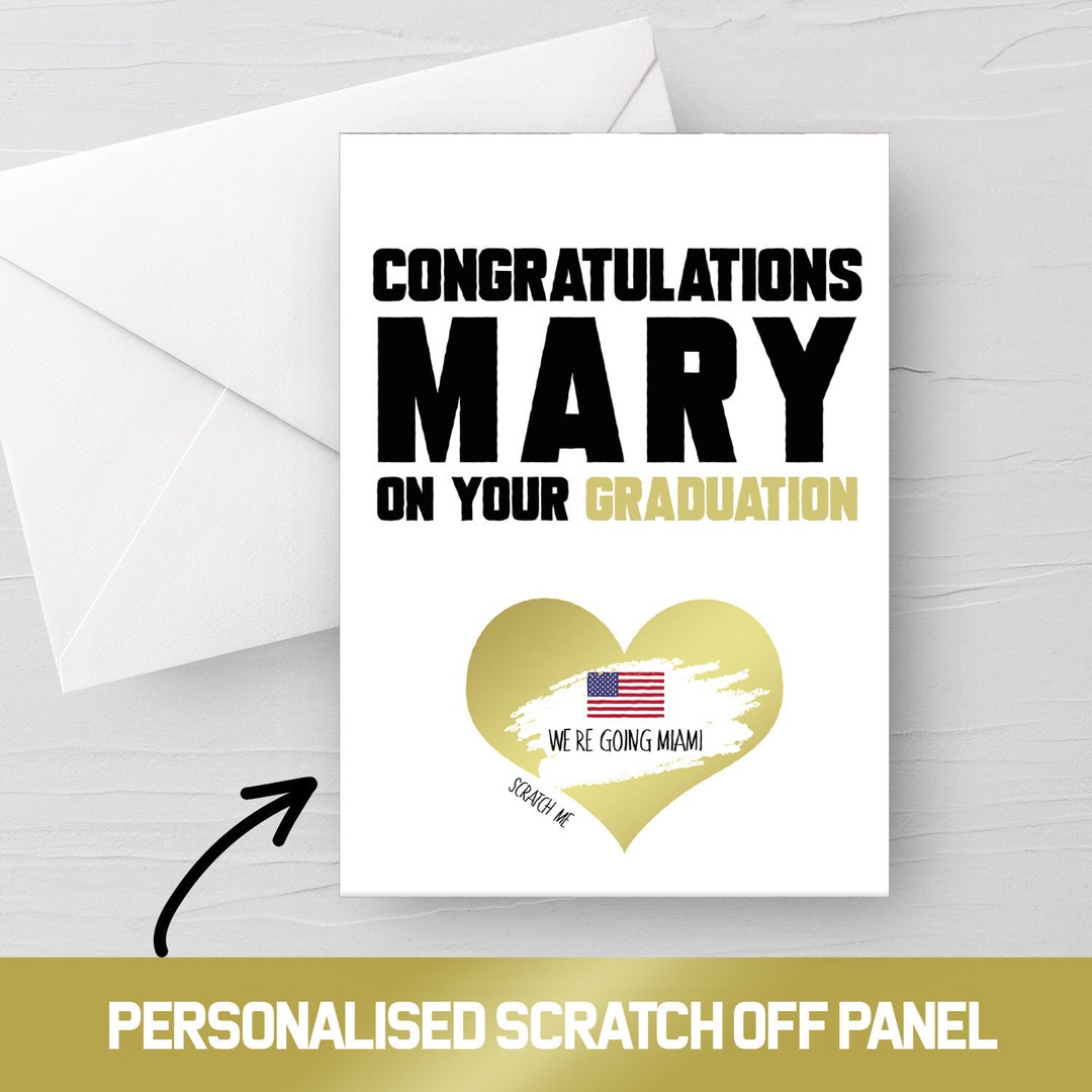 Personalised Congratulations on Your GRADUATION SCRATCH OFF Greeting ...