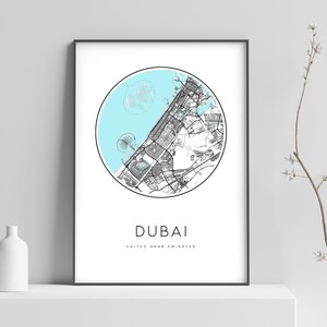 Personalised DUBAI Custom City Map Poster Art -home Decor/wallart ...