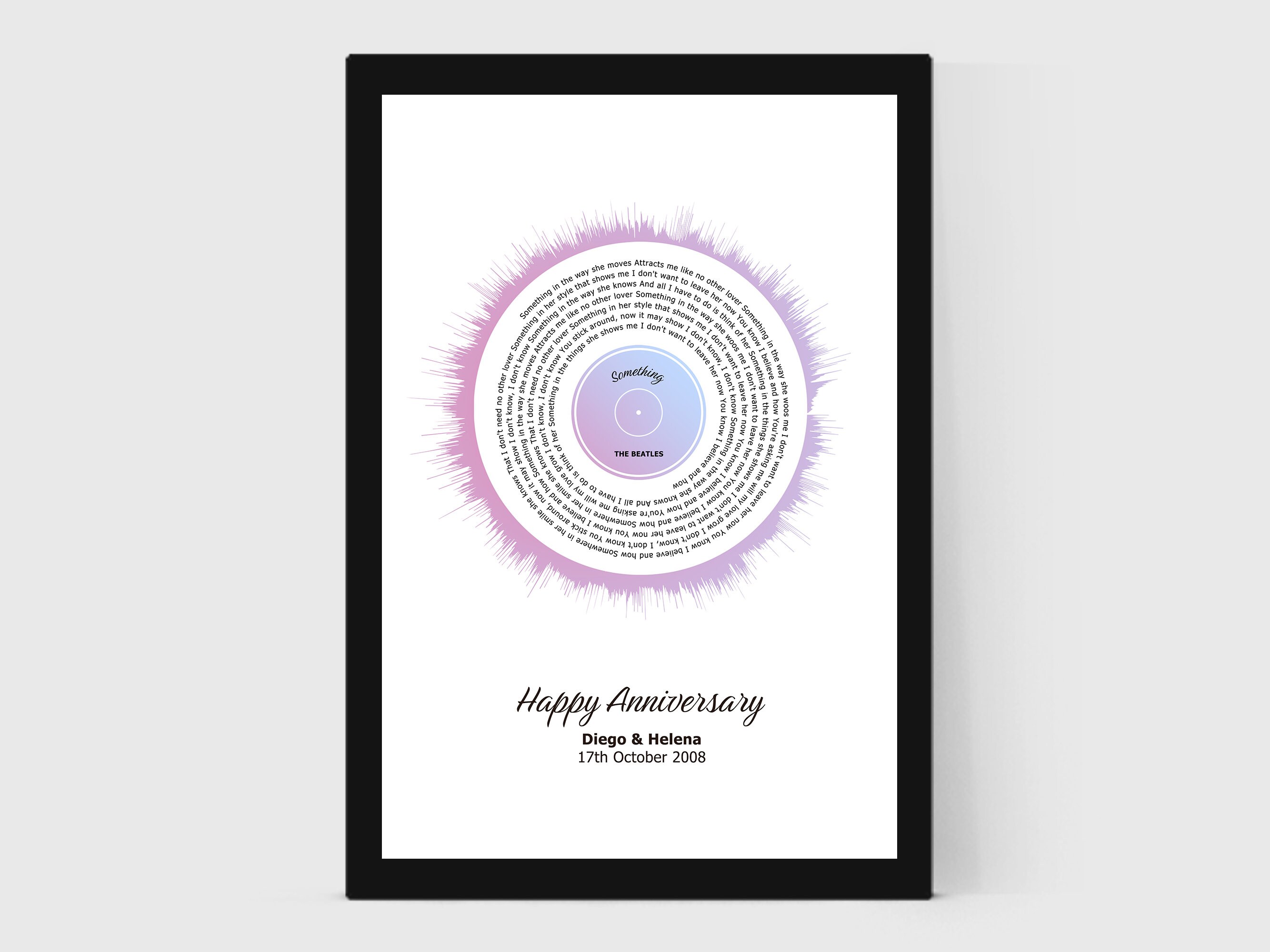 Personalised Song Lyric Soundwave Art - Your Choice of Special Song ...