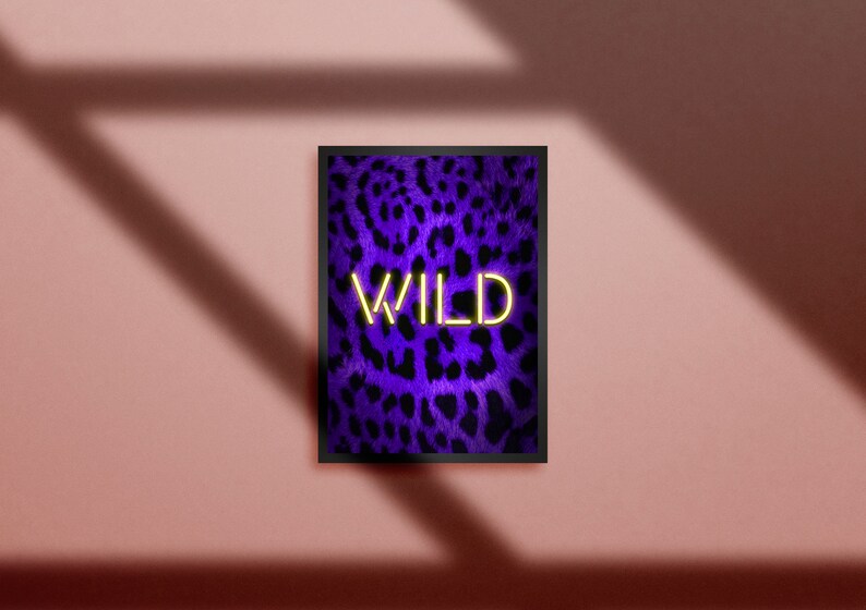 Personalised WILD Neon Print/custom Quote Gift Art - Home Decor/wallart ...