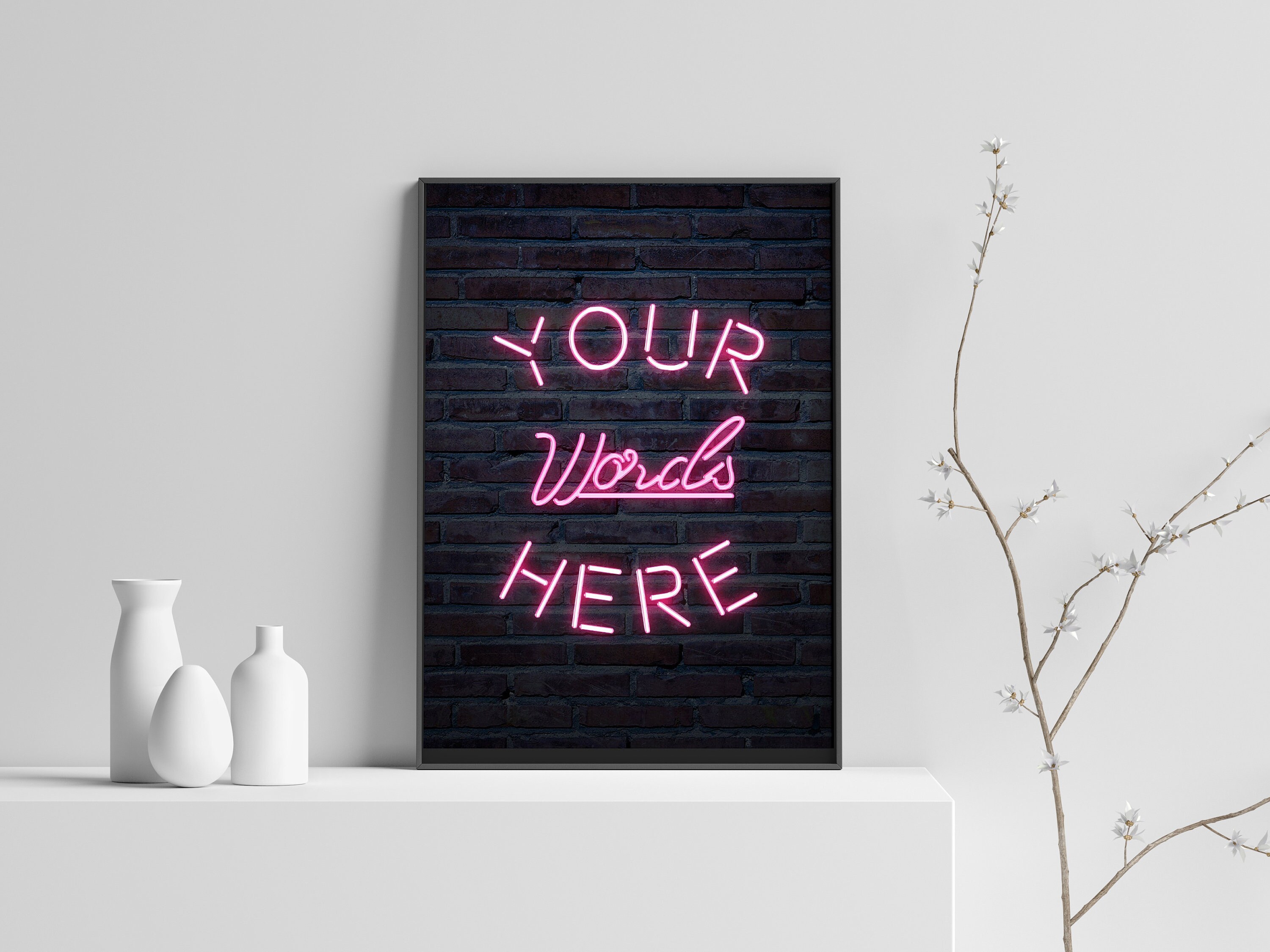 Personalised CUSTOM WORDING Neon Print/Custom Quote Great | Etsy
