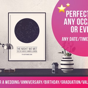 Personalised Our First Date Star Map/constellation Night Sky Map ...