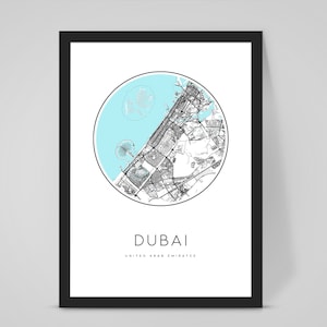 Personalised DUBAI Custom City Map Poster Art -home Decor/wallart ...