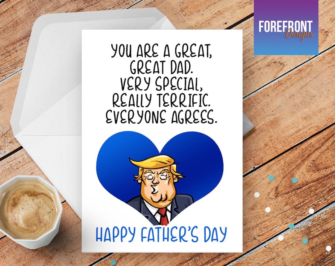 Personalized Donald Trump 'great Dad' Father's Day Greeting Card - Etsy UK