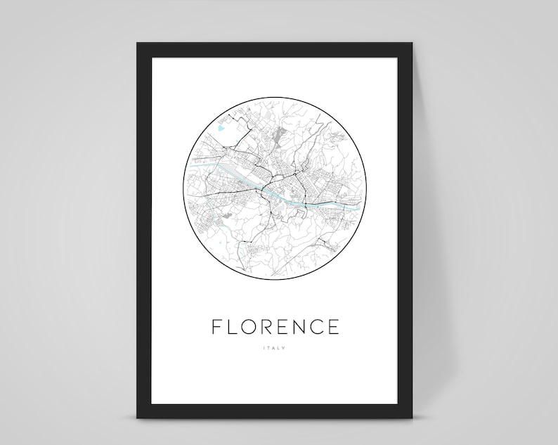 Personalised Custom FLORENCE ITALY Map Poster Art home - Etsy