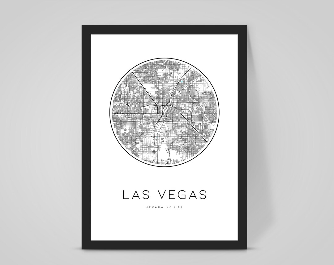 Personalised LAS VEGAS USA Custom Map Poster Art -home Decor/wallart ...