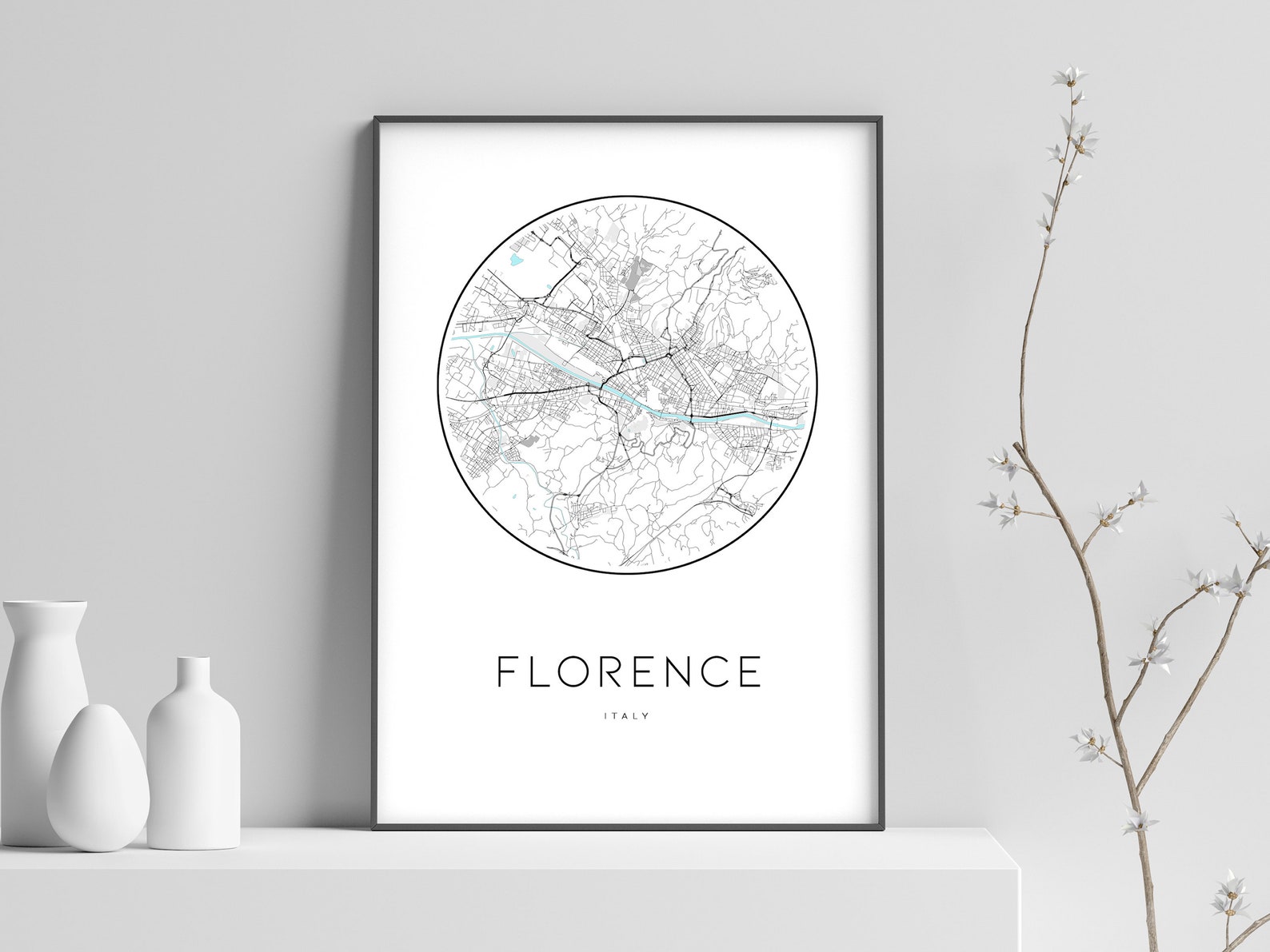 Personalised Custom FLORENCE ITALY Map Poster Art home - Etsy