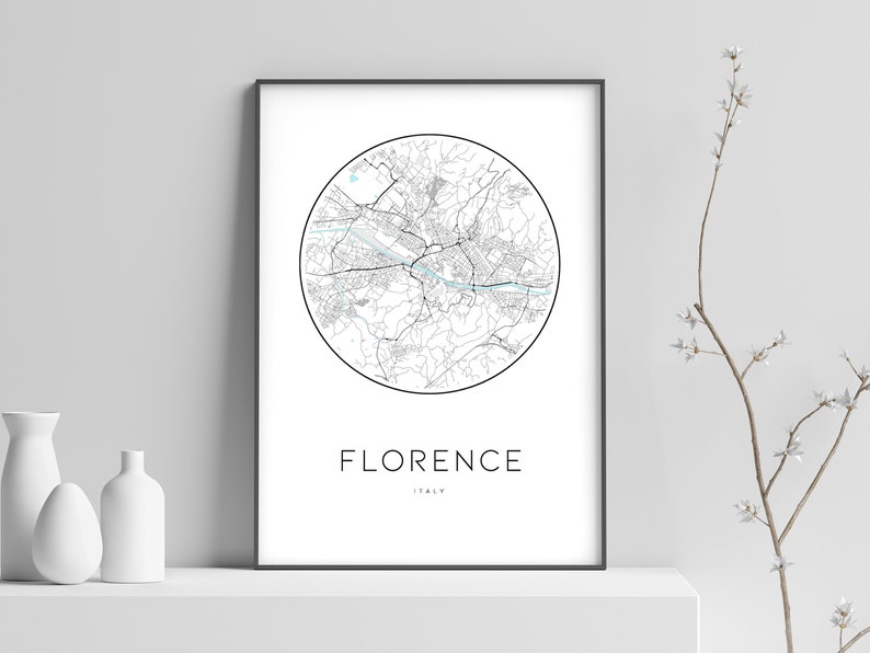 Personalised Custom FLORENCE ITALY Map Poster Art home - Etsy