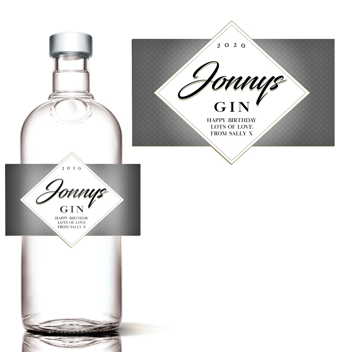 Personalised GIN Bottle Label-ideal Celebration/anniversary/birthday ...