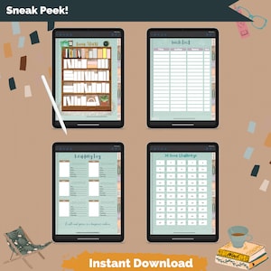 Digital Book Journal, PDF Reading Log for Goodnotes and Notability ...
