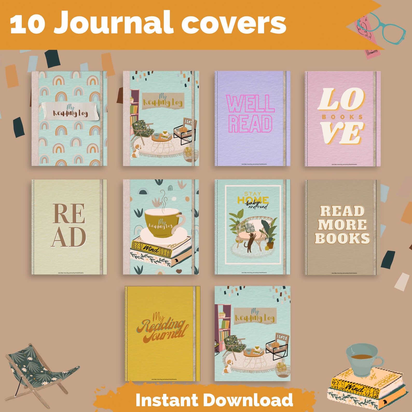 Digital Book Journal, PDF Reading Log for Goodnotes and Notability ...