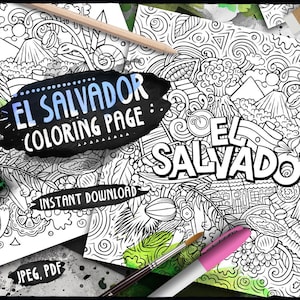 el salvador flag coloring page printable
