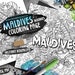 MALDIVES Digital Coloring Page/ Exotic Adult Coloring/ Around - Etsy