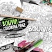 BOLIVIA Digital Coloring Page/ Latino Adult Coloring/ Latin American ...