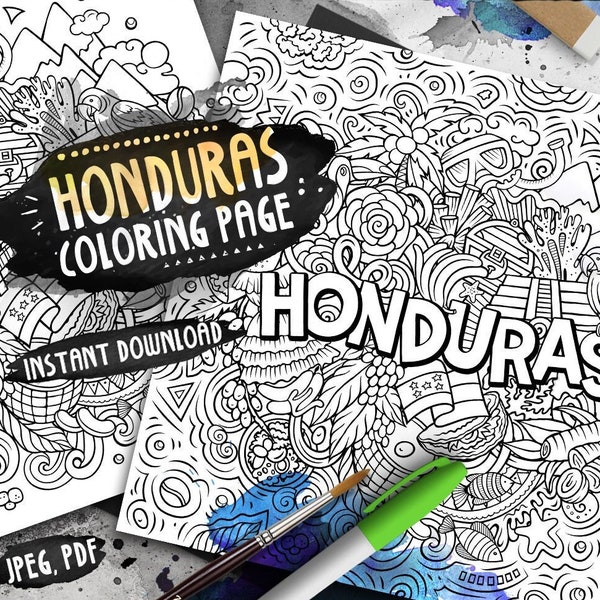 SPAIN Digital Coloring Page/ Spanish Adult Coloring/ Around the World ...