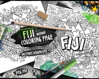 Fiji Coloring Page - Etsy