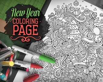 SWEETS Digital Coloring Page Desserts Doodle Adult Coloring - Etsy