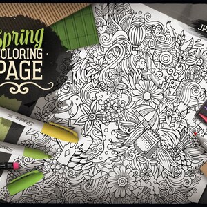 WINTER Digital Coloring Page, Wintertime Doodle Adult Coloring Book ...