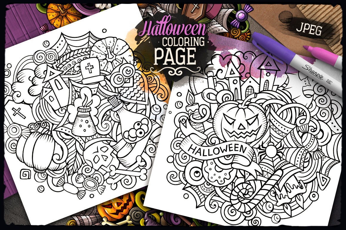 Hard Halloween Coloring Pages For Adults