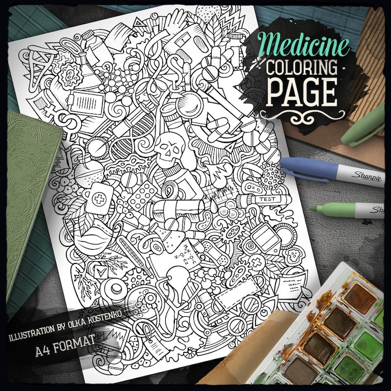 Medical Coloring Pages - Etsy