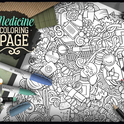 Medical Coloring Page/ Adult Coloring Book/ Digital Colouring - Etsy