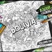 BOLIVIA Digital Coloring Page/ Latino Adult Coloring/ Latin American ...