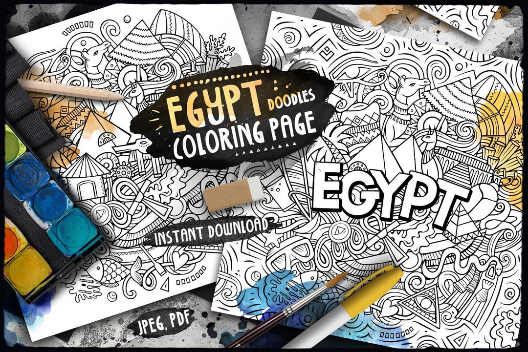 EGYPT Digital Coloring Page/ Egyptian Culture Art/ Travel - Etsy