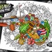 PUERTO RICO Digital Coloring Page, Puerto-rican Cartoon Doodle Adult ...