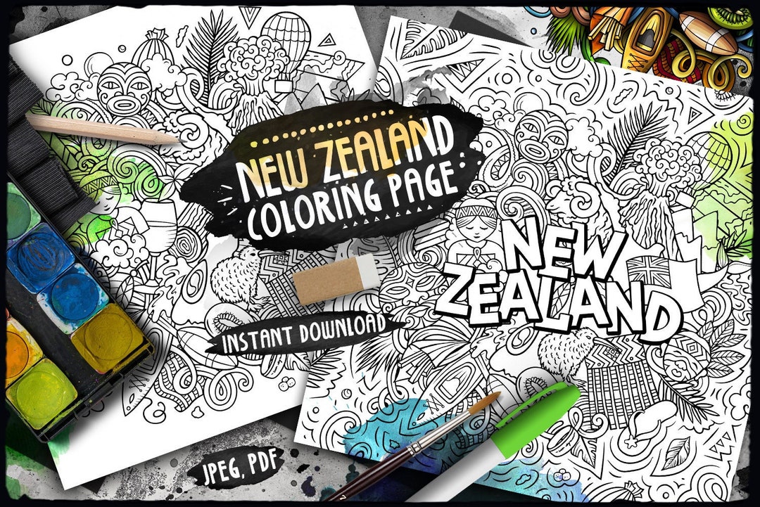 New Zealand Digital Coloring Page/ Aotearoa Culture Adult - Etsy