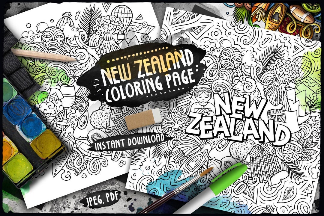 New Zealand Digital Coloring Page/ Aotearoa Culture Adult Coloring ...