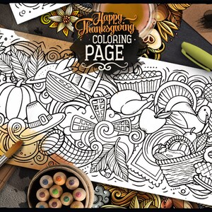 8 Happy Thanksgiving Digital Coloring Pages, Adult Coloring, Give ...