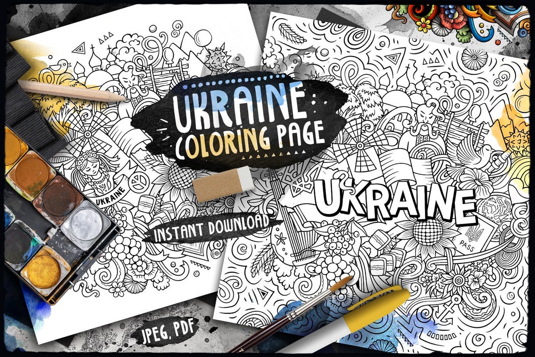 UKRAINE Digital Coloring Page/ Ukrainian Adult Coloring/ - Etsy