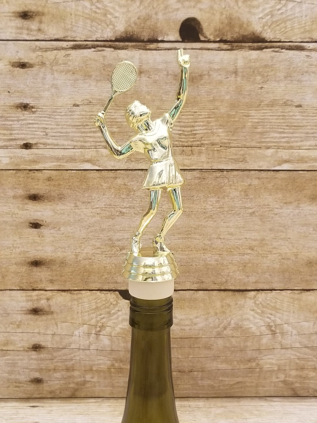 Tennis Wine Stopper, Female Tennis Player Trophy Wine Stopper, Female ...