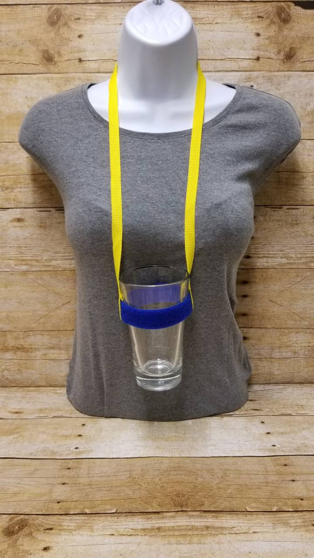 Drinking Lanyard - Solid Yellow With Blue Cup Lanyard Beer Lanyard ...