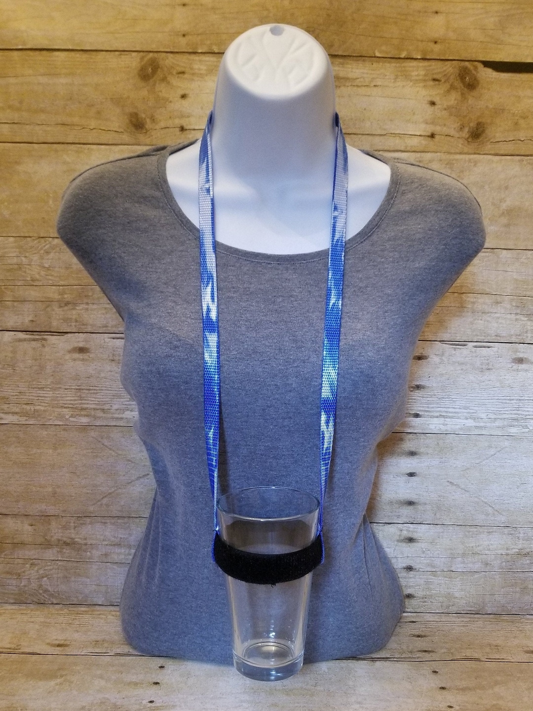 Drinking Lanyard - Dye Effect Blue/white ***NEW LENGTH Cup Lanyard Beer ...