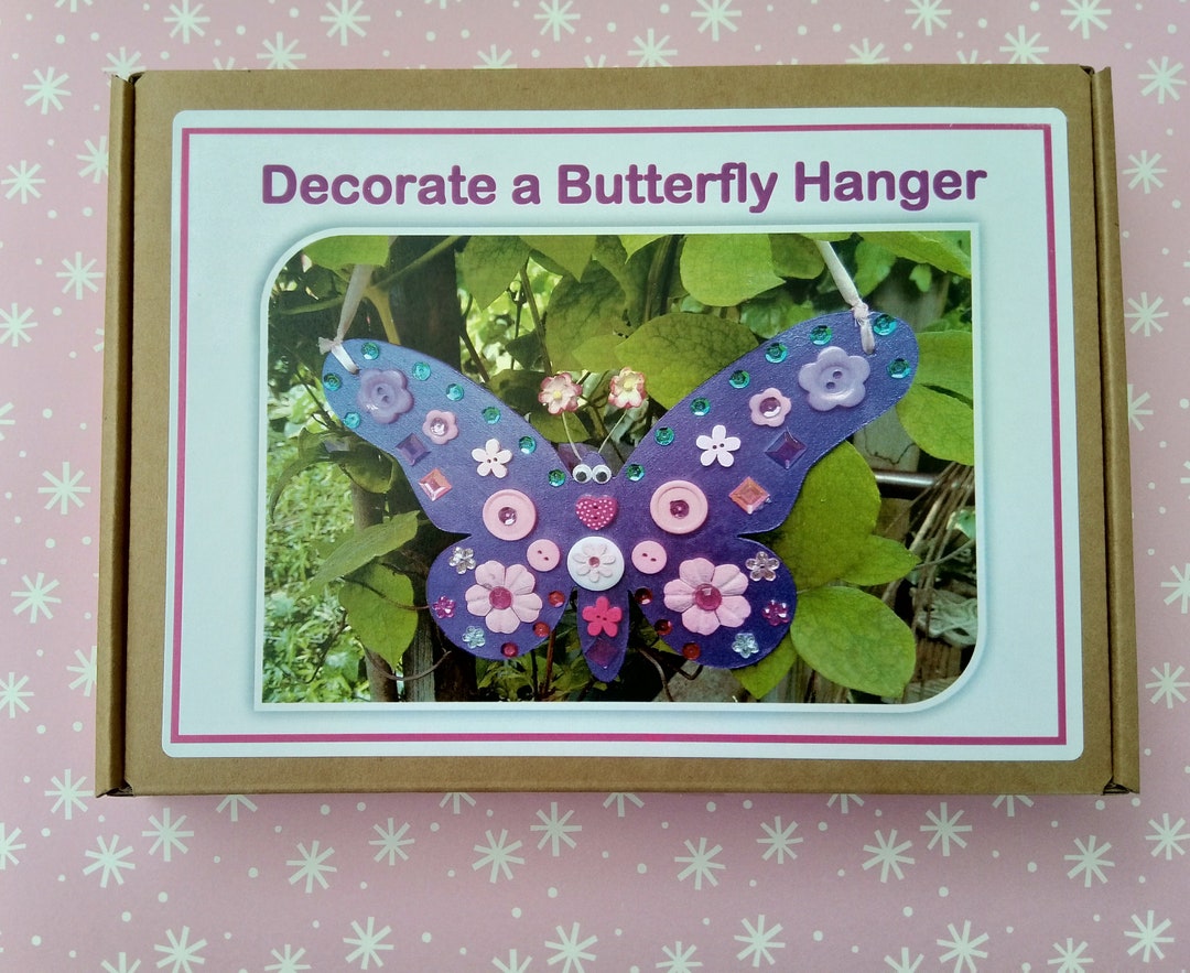 Butterfly Button Art Kit, Button Craft Kit, Girls Birthday Craft Gift ...