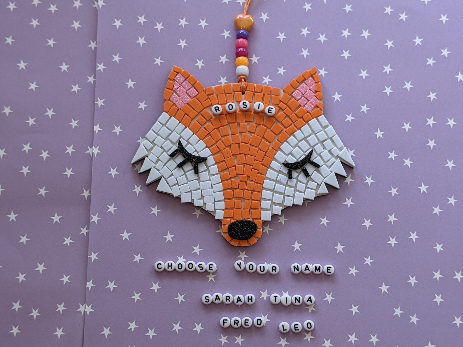 Children's Craft Mosaic Fox Kit, Make a Mosaic Kit, Birthday Gift ...