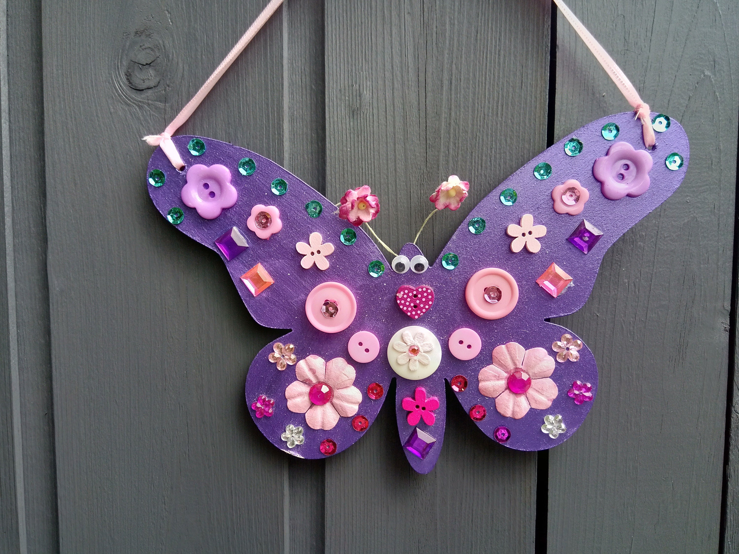 Button Art Butterfly Kit for Kids Craft Kit Girls Wooden - Etsy