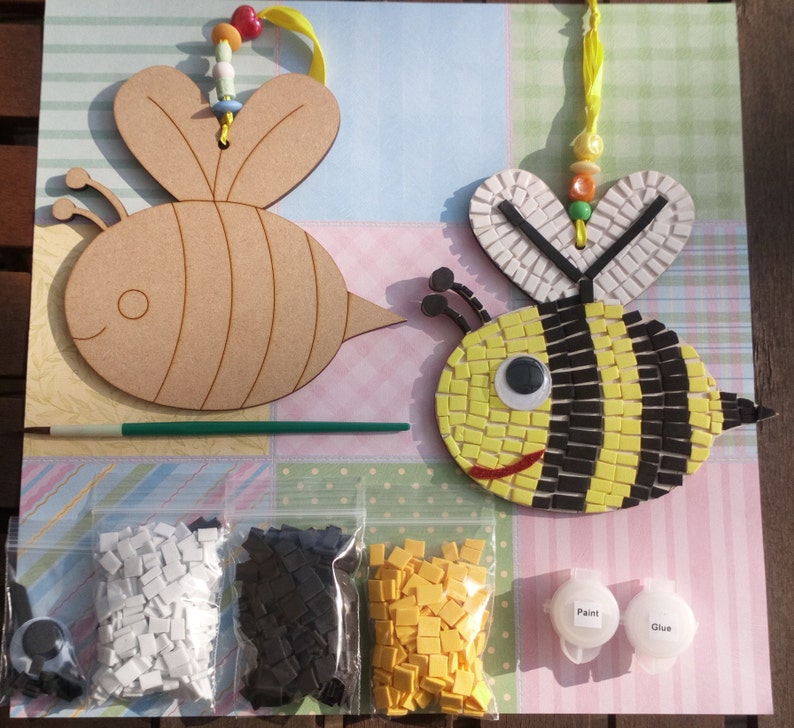Children s Craft Kit Mosaic Make Your Own Mosaic Kit Etsy
