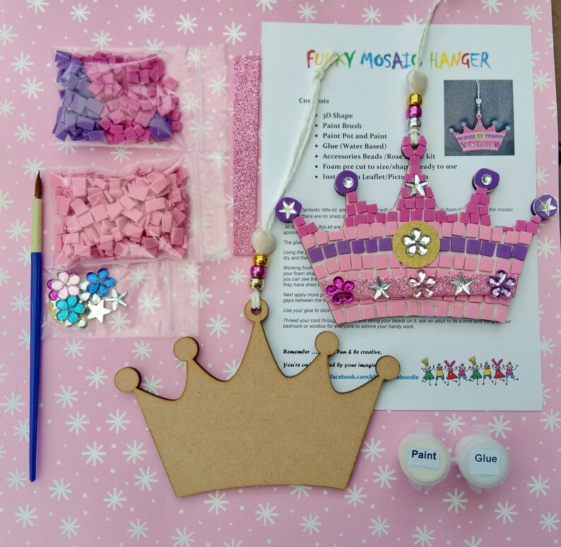 Children's Craft kit Mosaic Girls Princess Crown Tiara - Etsy.de