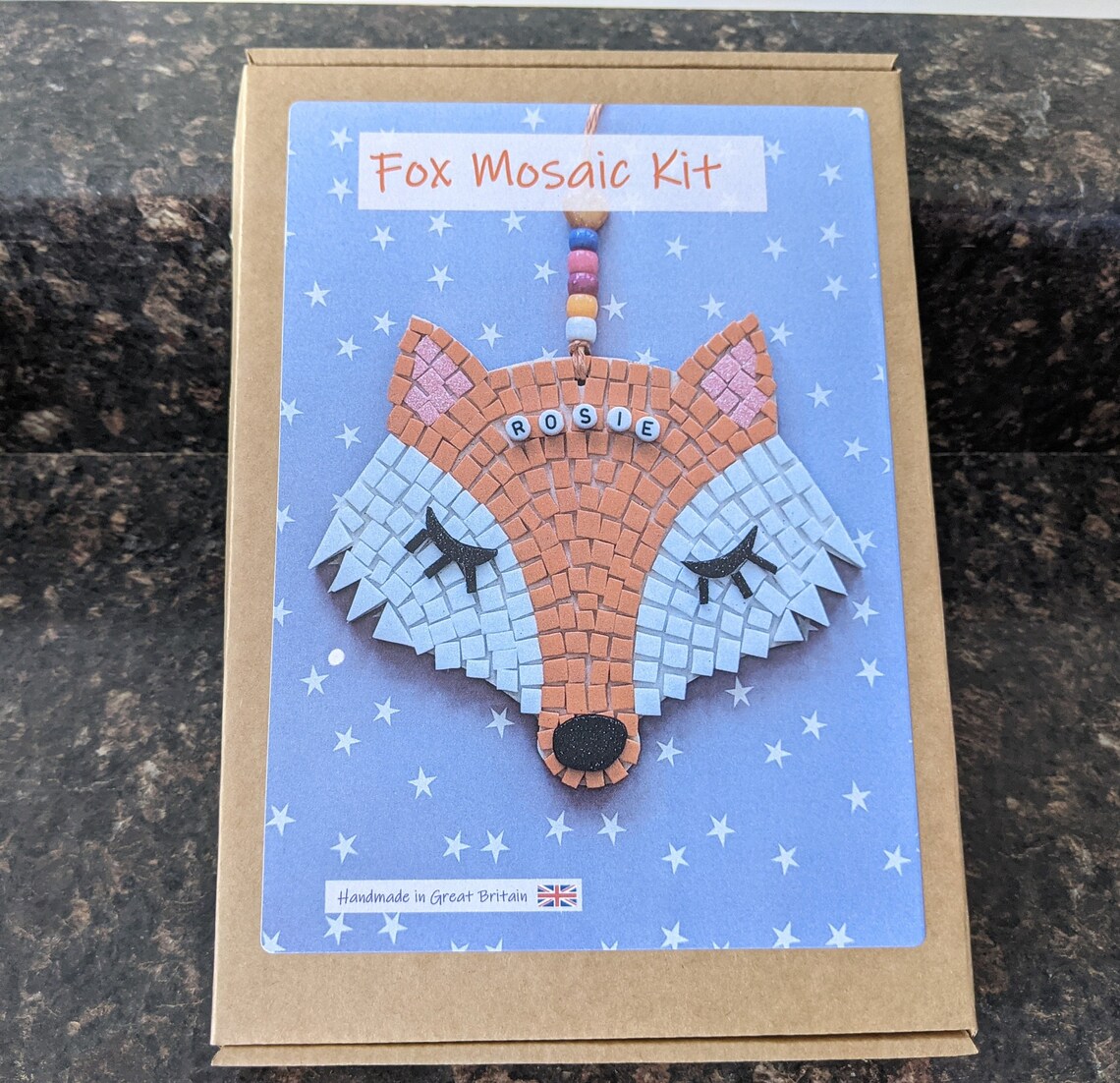 Children's Craft Mosaic Fox Kit, Make a Mosaic Kit, Birthday Gift ...