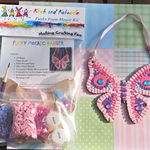 Make a Mosaic Butterfly Kit, Mosaic Kit, Birthday Gift, Eva Foam, Kids ...