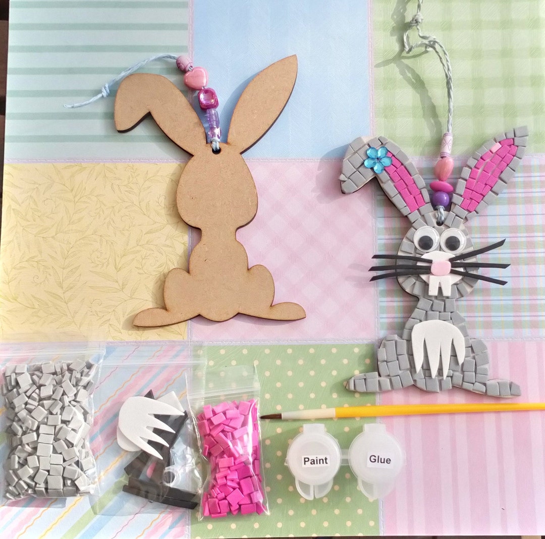 Create a Mosaic Rabbit Kit, Make Your Own Mosaic Kit, Birthday Gift ...