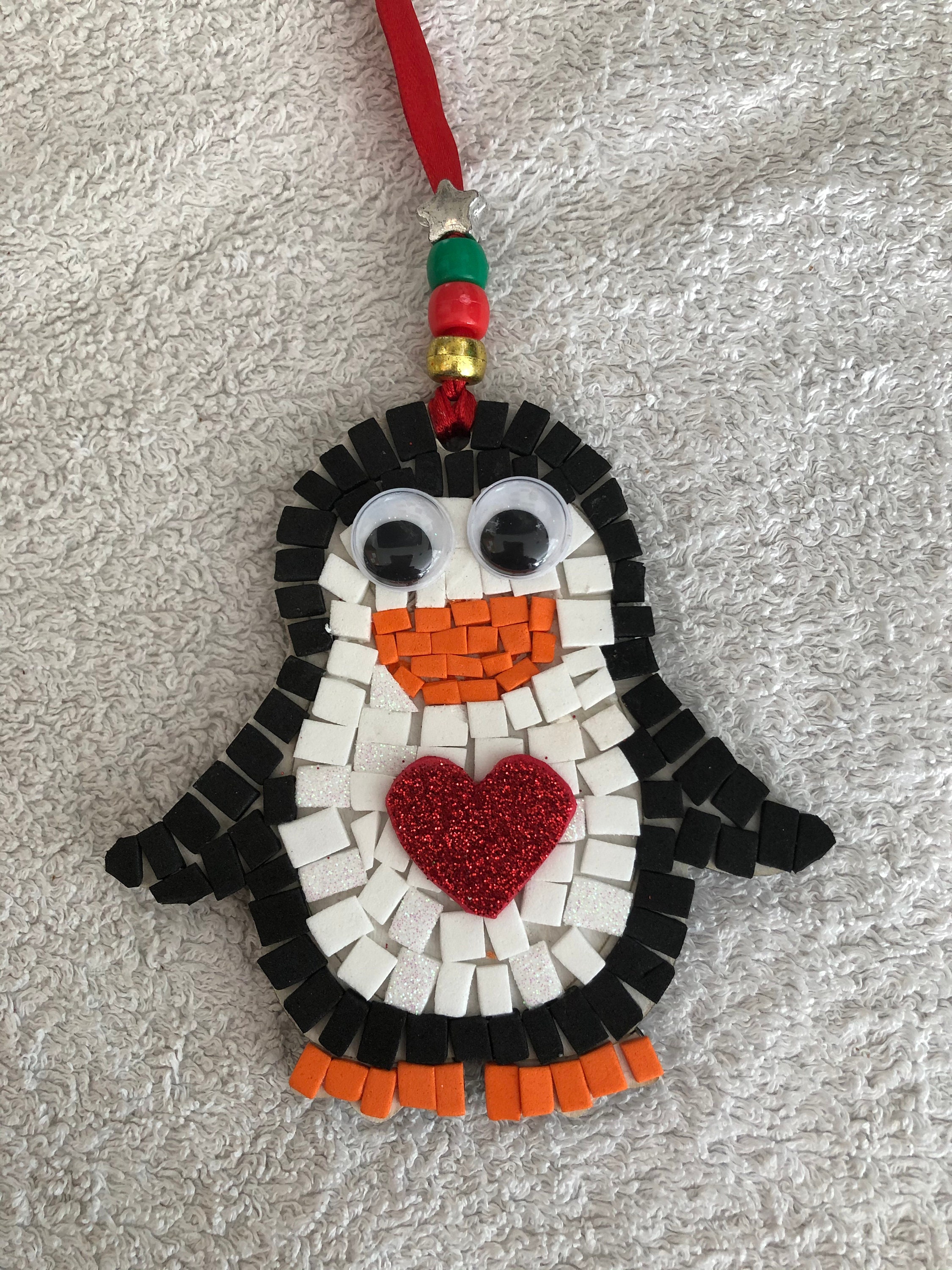 Penguin Mosaic Craft Kit Christmas Crafts Gift Activity | Etsy