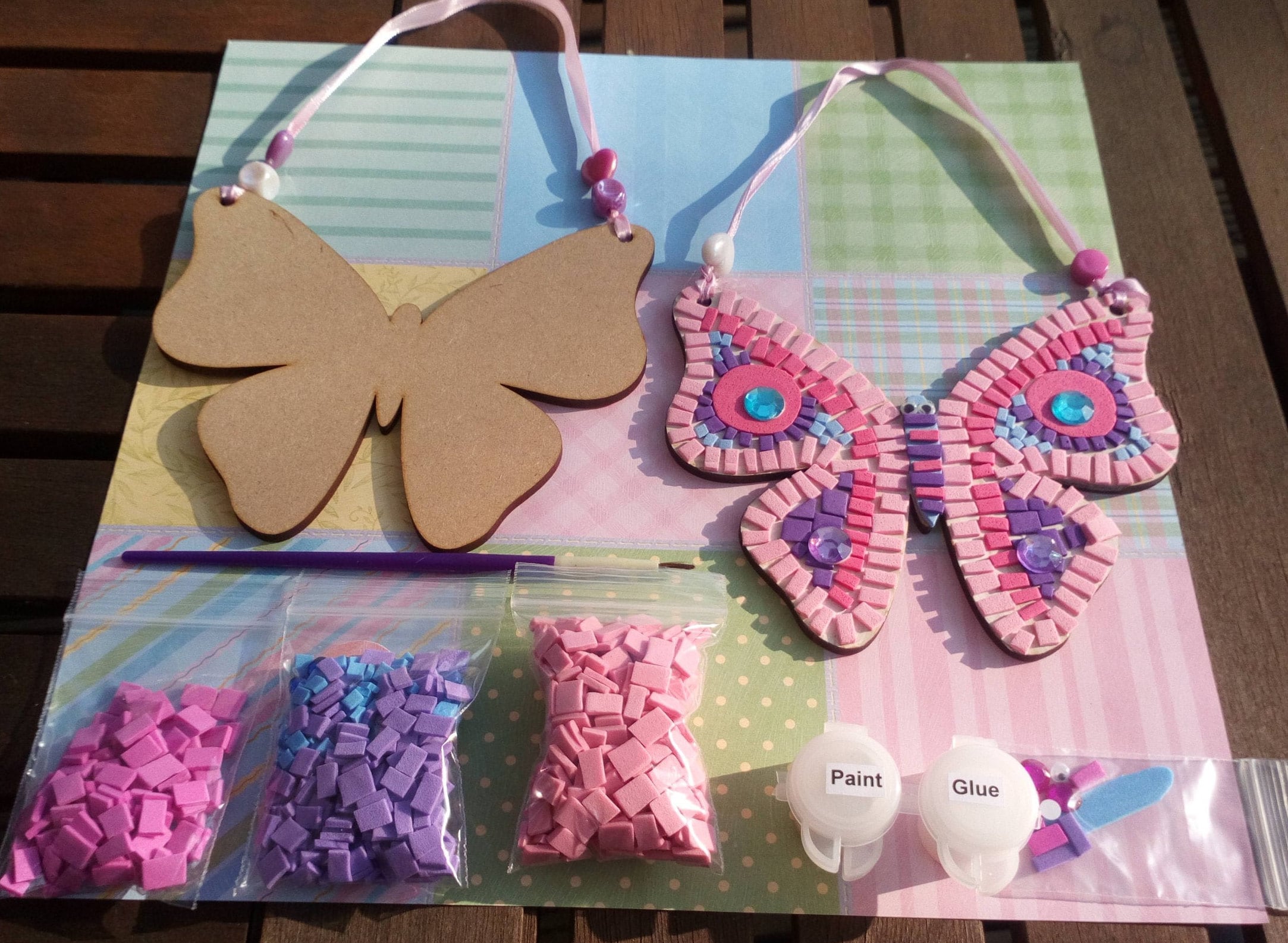 Children's Butterfly Craft Kit Make a Mosaic Kit | Etsy