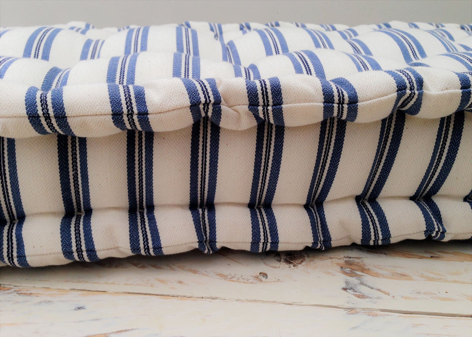 Ticking Bench Seat Handmade French Style Box Cushion - Etsy